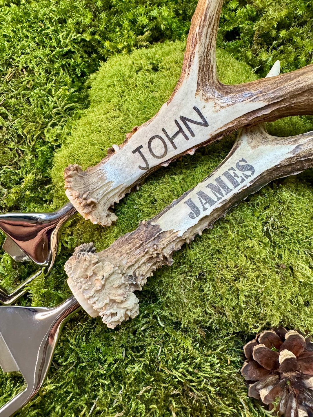 Personalized Antler Bottle Opener | Engraved Roe Deer Antler Handle - Etsy
