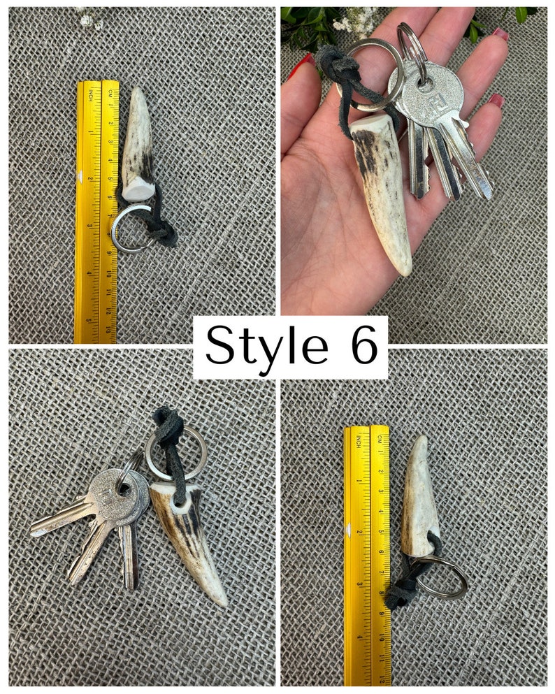 Chaveiro com ponta de chifre de alce verdadeira, chaveiro de chifre ...