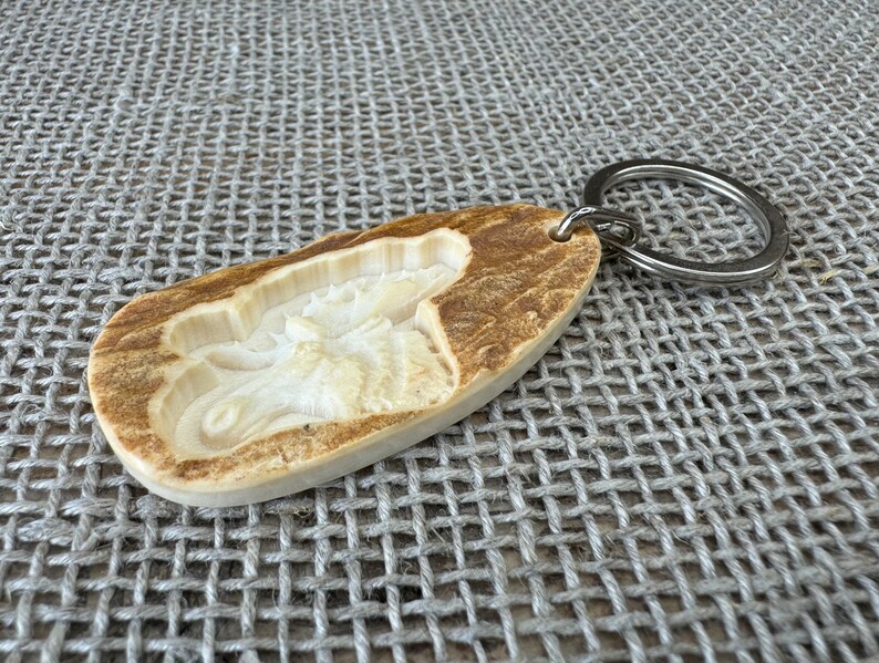 Moose Antler Keychain, Engraved Totem, Naturally Shed Antler Gift - Etsy