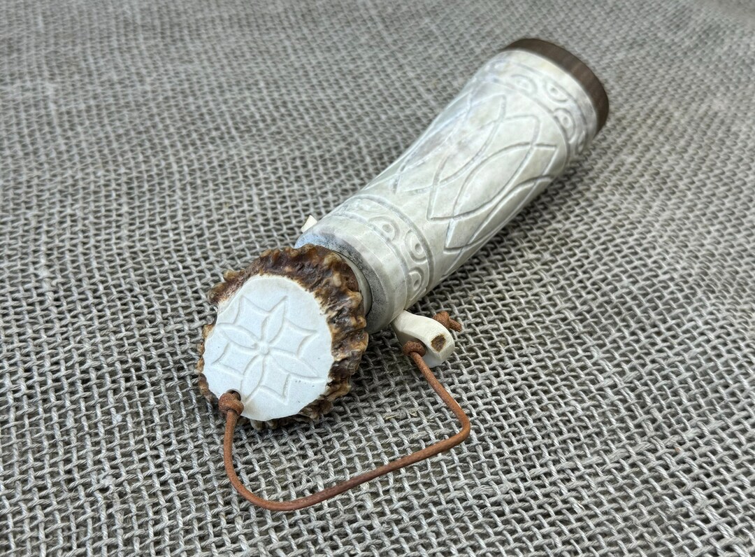 Handcarved Real Antler Deer Viking Salt Case, Viking Salt Box, Vikings ...