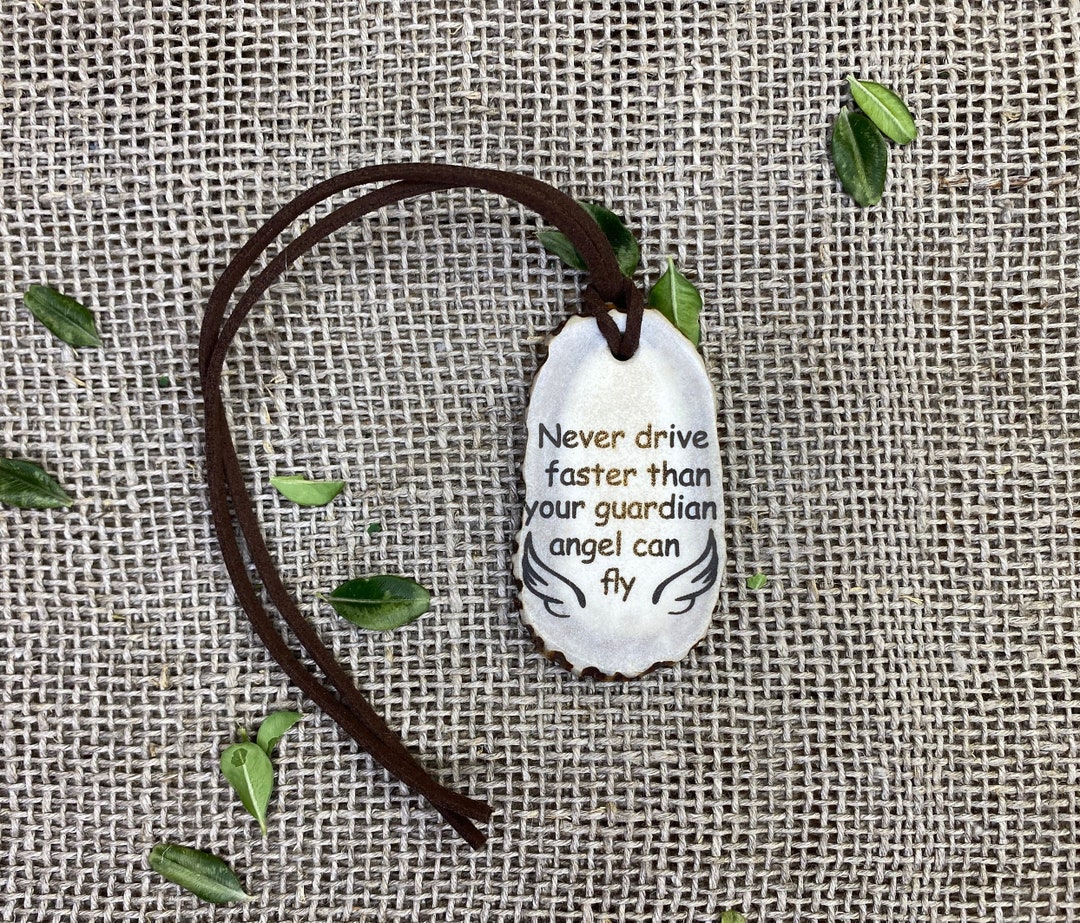 Real Moose Antler Vehicle Amulet, Laser Engraved "never Drive Faster ...