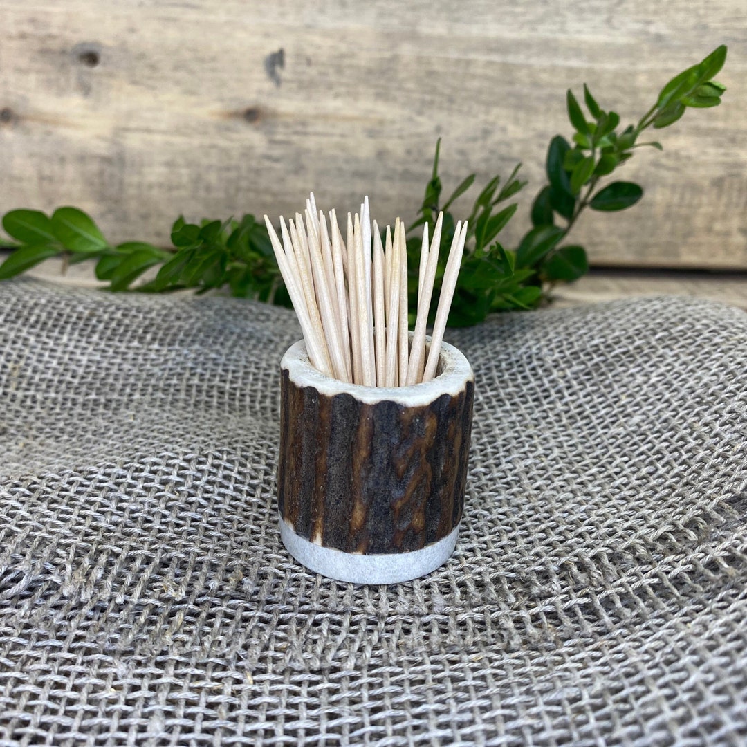 Real Deer Antler Toothpick Holder, Nature-inspired Rustic Kitchen ...