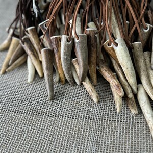 One Deer Antler Pendant With Adjustable Strap, Real Red Deer Antler Tip ...