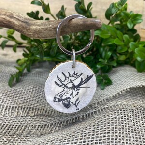 Engraved Deer on Antler Keychain, Custom Image Engravings Available ...