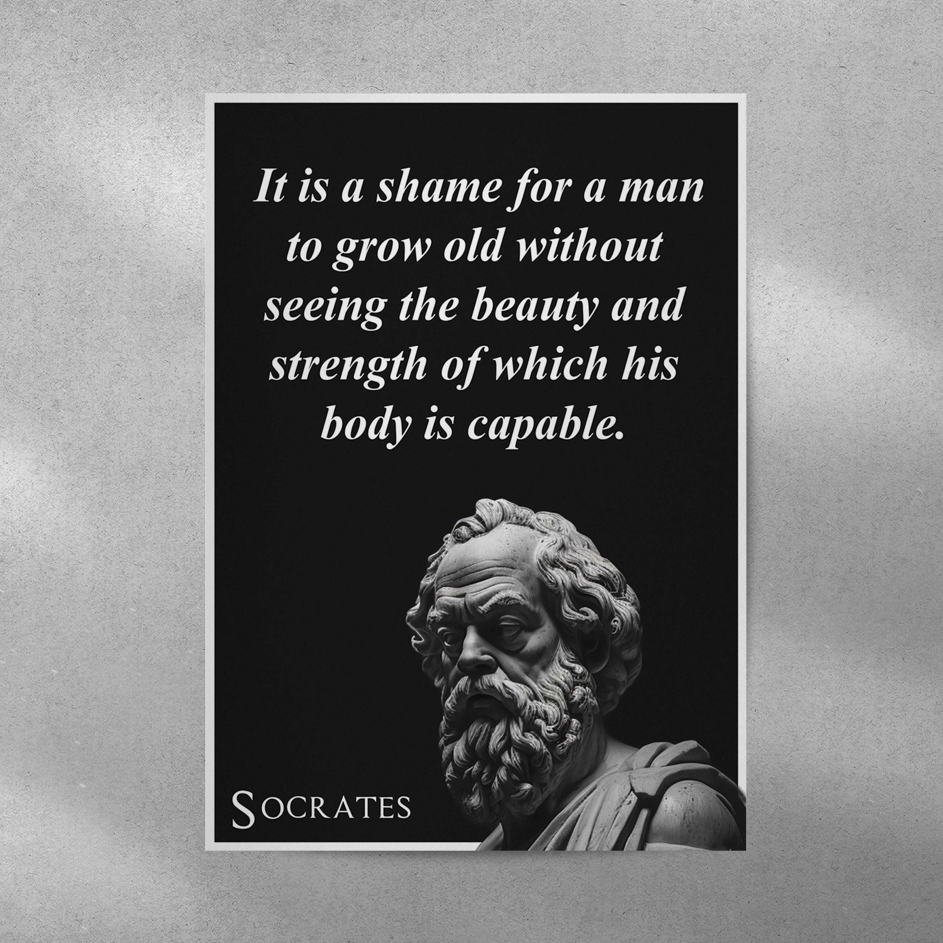 Socrates Poster it is a Shame for a Man to Grow Old - Etsy