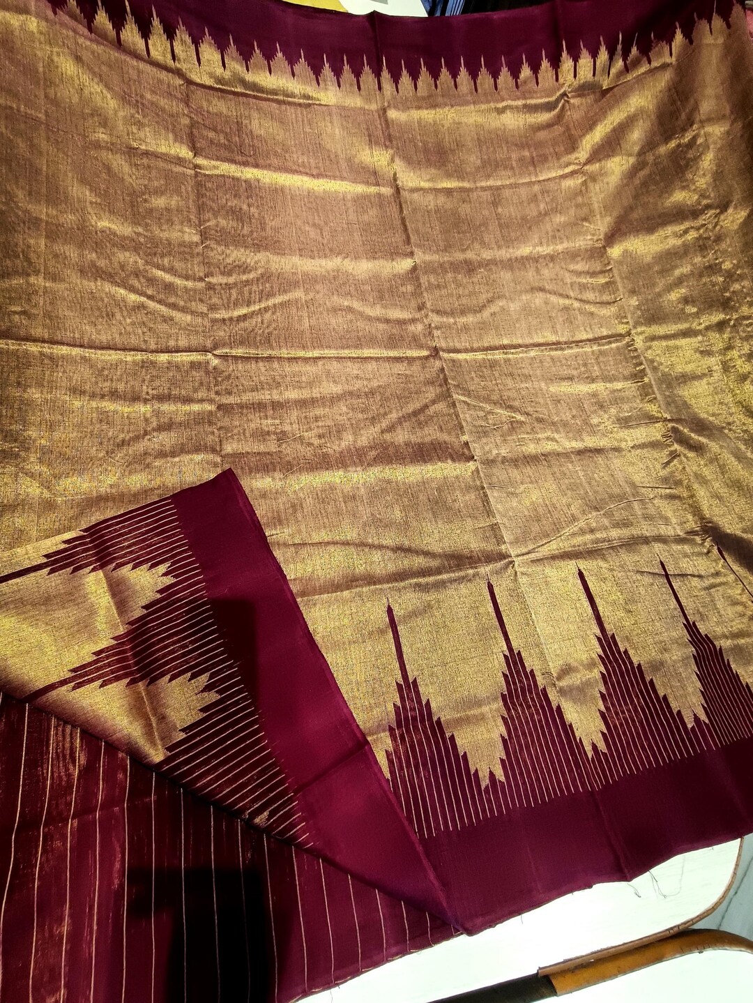 Odisha Cotton Silk Tissue Saree Temple Border Handweaved 2days Free ...