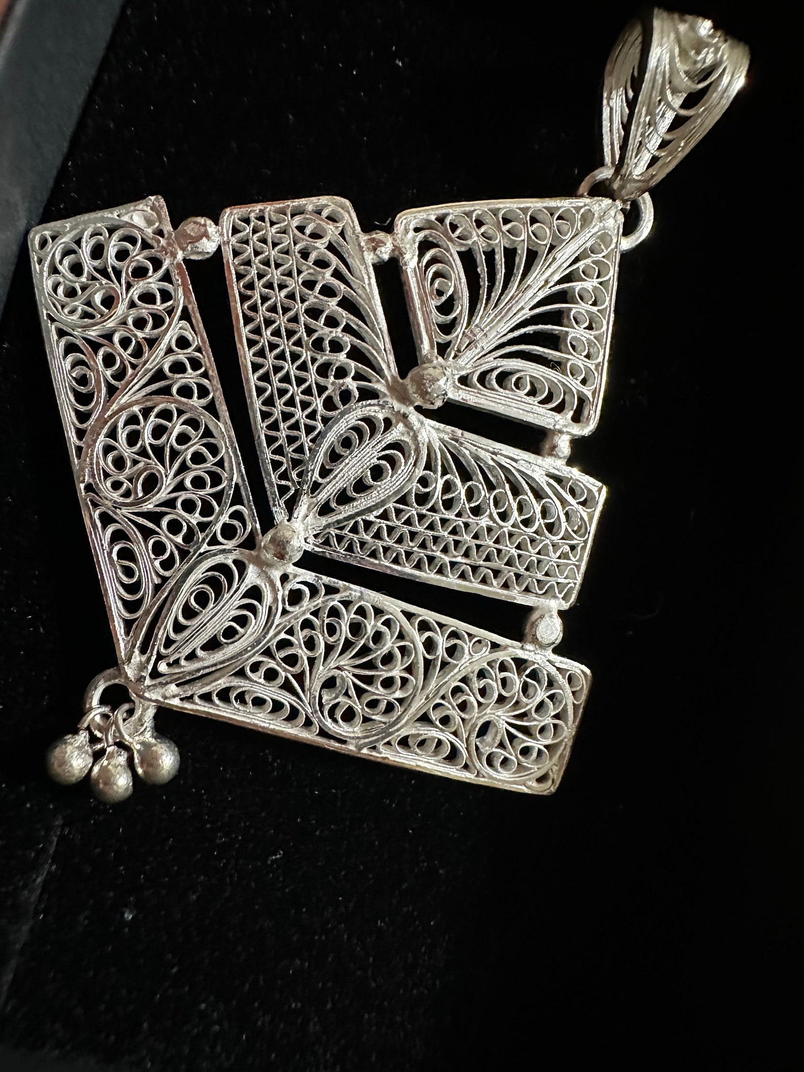 Silver Jewelry Pendant Filigree Handwork Wedding Christmas Style Pure ...