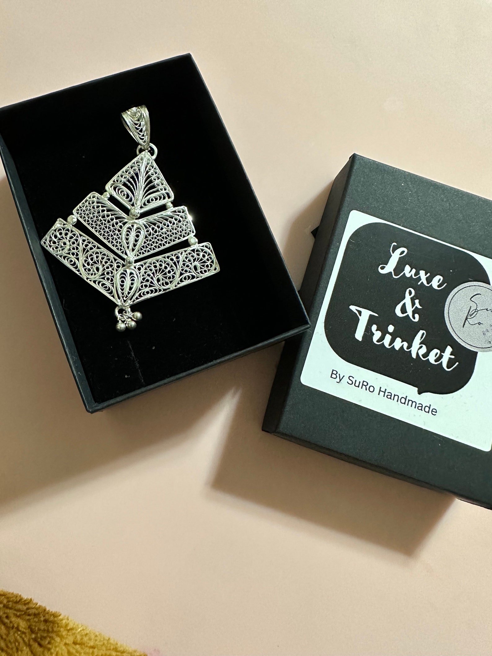 Silver Jewelry Pendant Filigree Handwork Wedding Christmas Style Pure ...