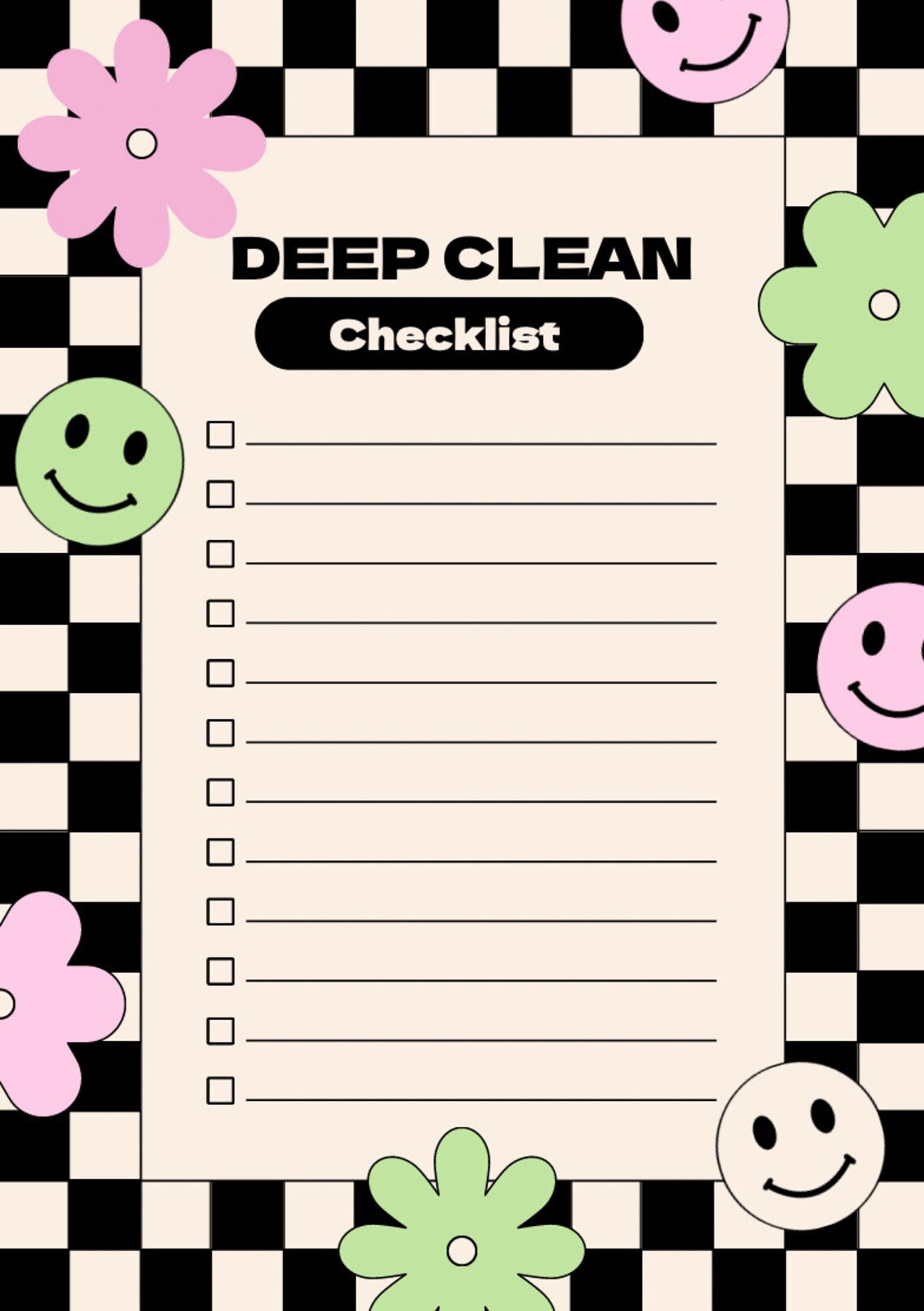 Deep Cleaning Checklist, Instant Download, Daily Checklist ...