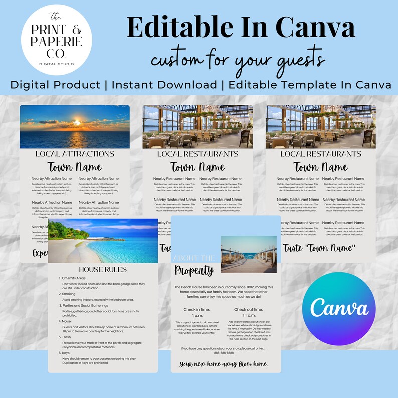 Beach House Rental Welcome Download Vacation Rental Template Custom ...