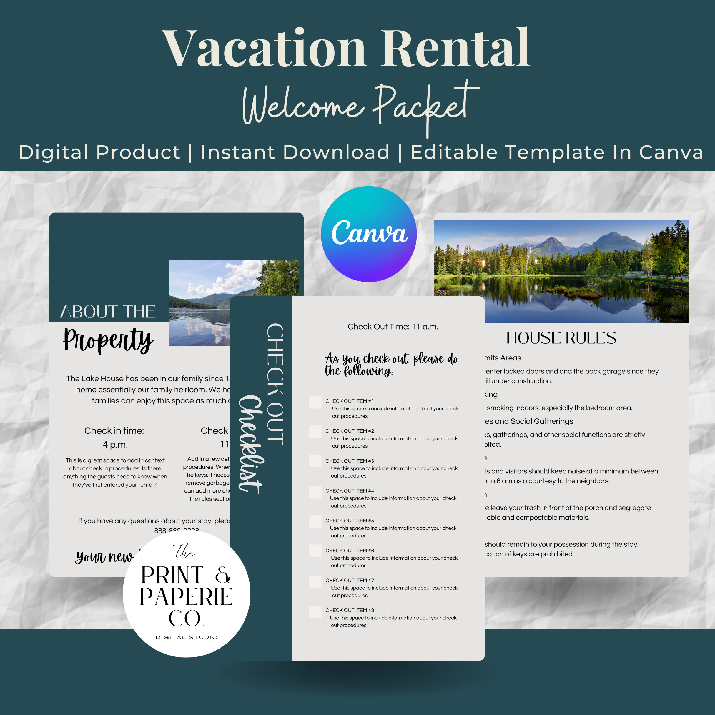 Lake House Rental Welcome Download Vacation Rental Template Custom ...