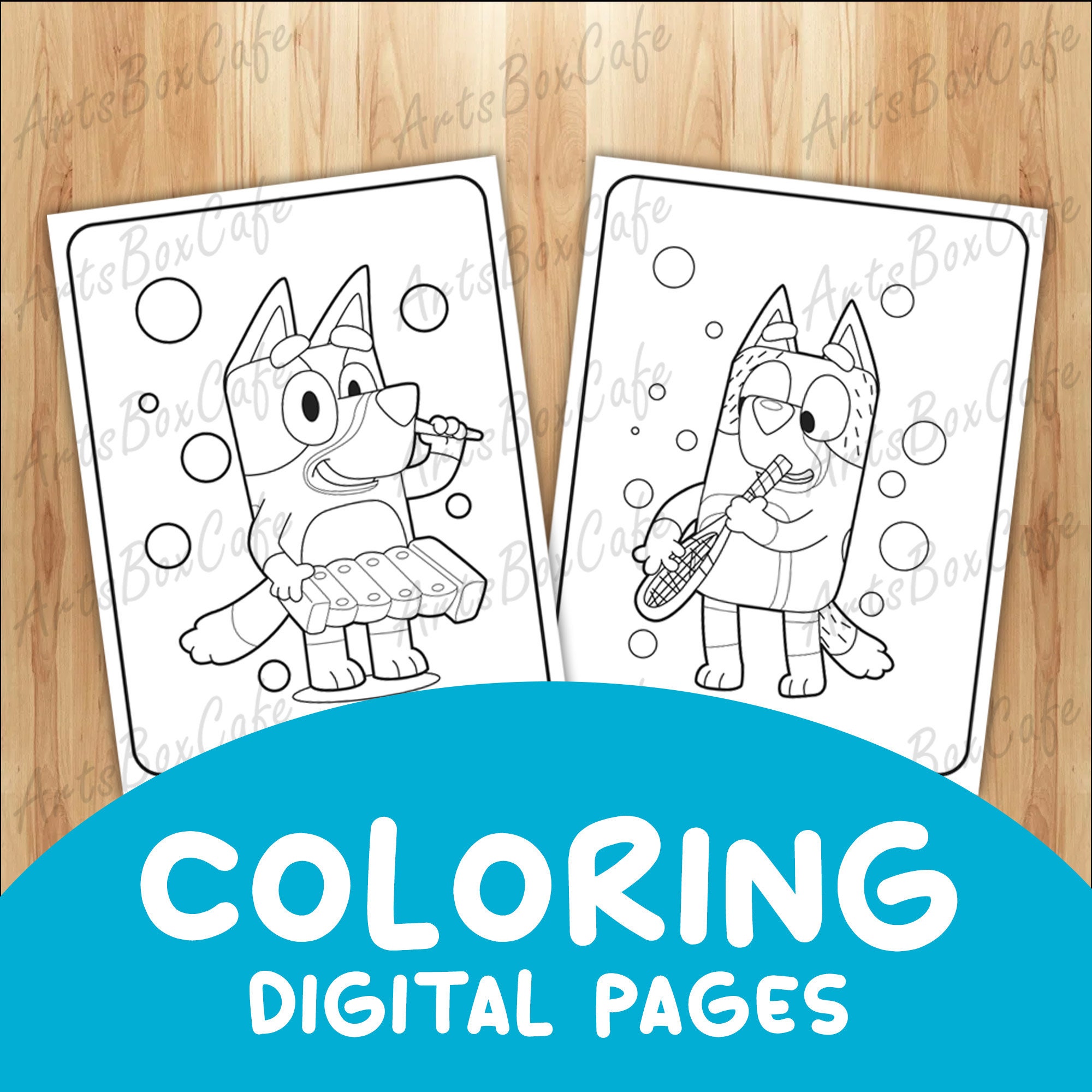 30 Printable Bluey Coloring Pages Detailed Coloring Pages Book Cover Digital 85x11 Size Instant