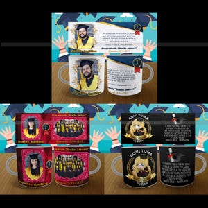 EDITABLE GRADUATION MUG, Graduation, Mug Wrap, Editable Template for ...