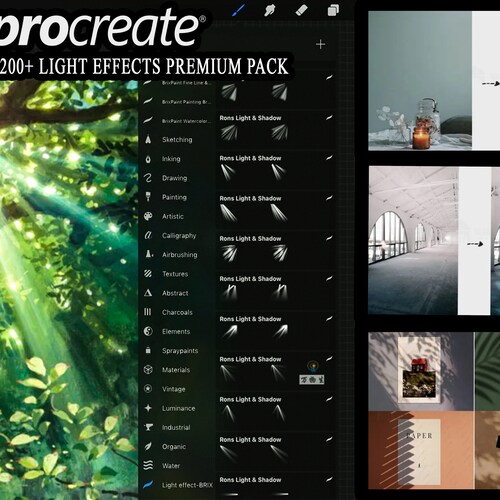 200 Light Effect Pack for Procreate and Photoshop Sunlight - Etsy