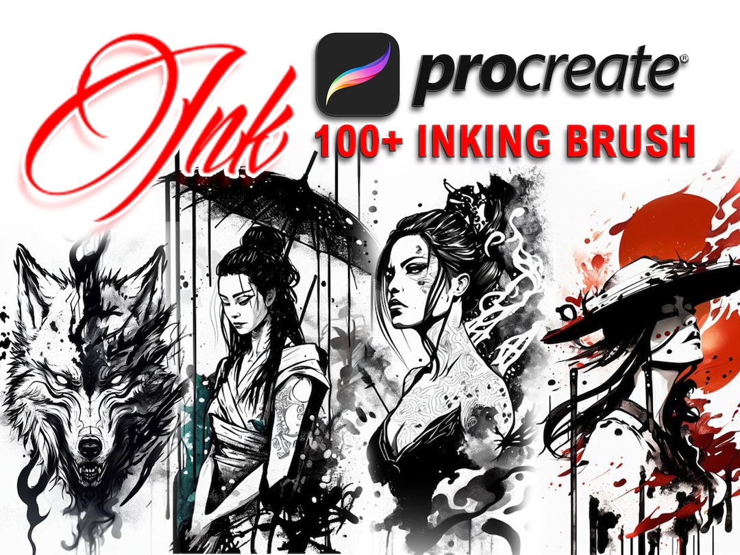 100+ Inking Brush for Procreate, Tattoo Inking Brushes, Digital Painting, Sketching - Etsy