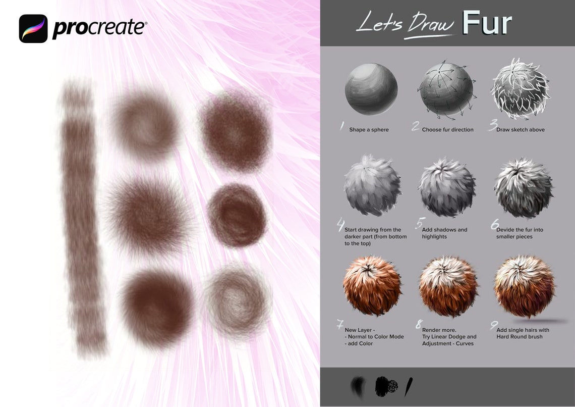 170 Premium Fur Brush for Procreate, iPad Brushes, Fur Procreate ...