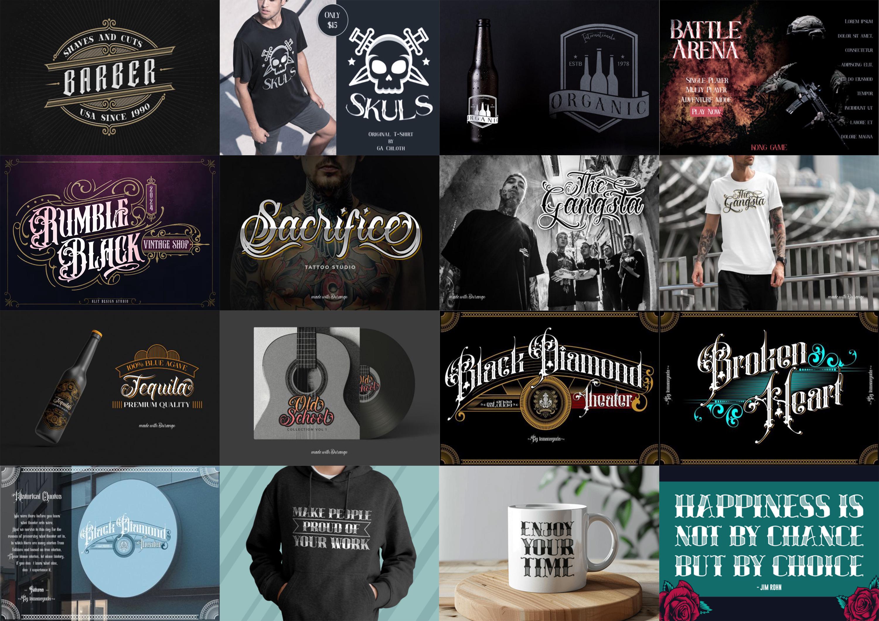 50 Premium Tattoo Fonts Bundle 15, Custom Tattoos Design, Logo Fonts ...