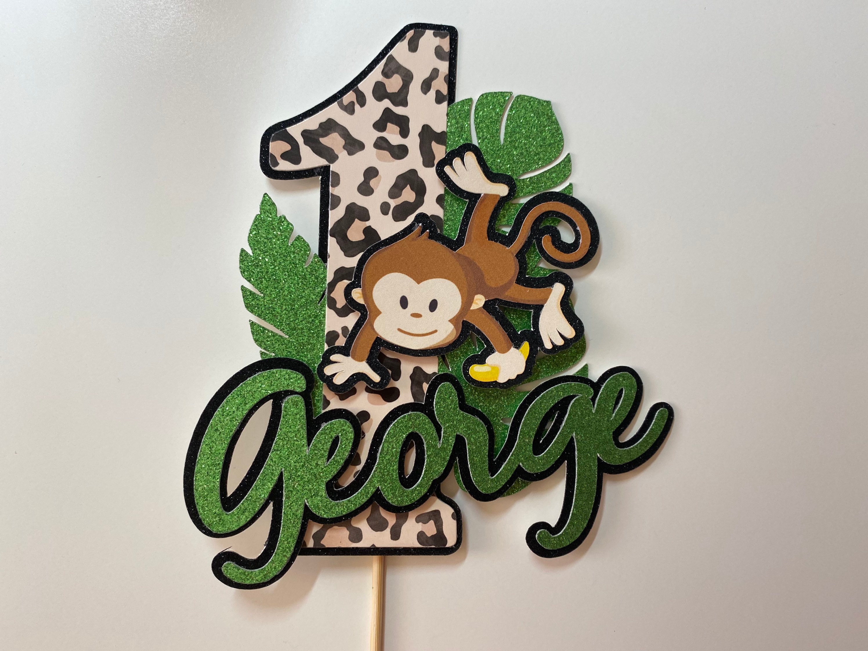 Monkey Cake Topper Jungle Animals Safari Tropical - Etsy