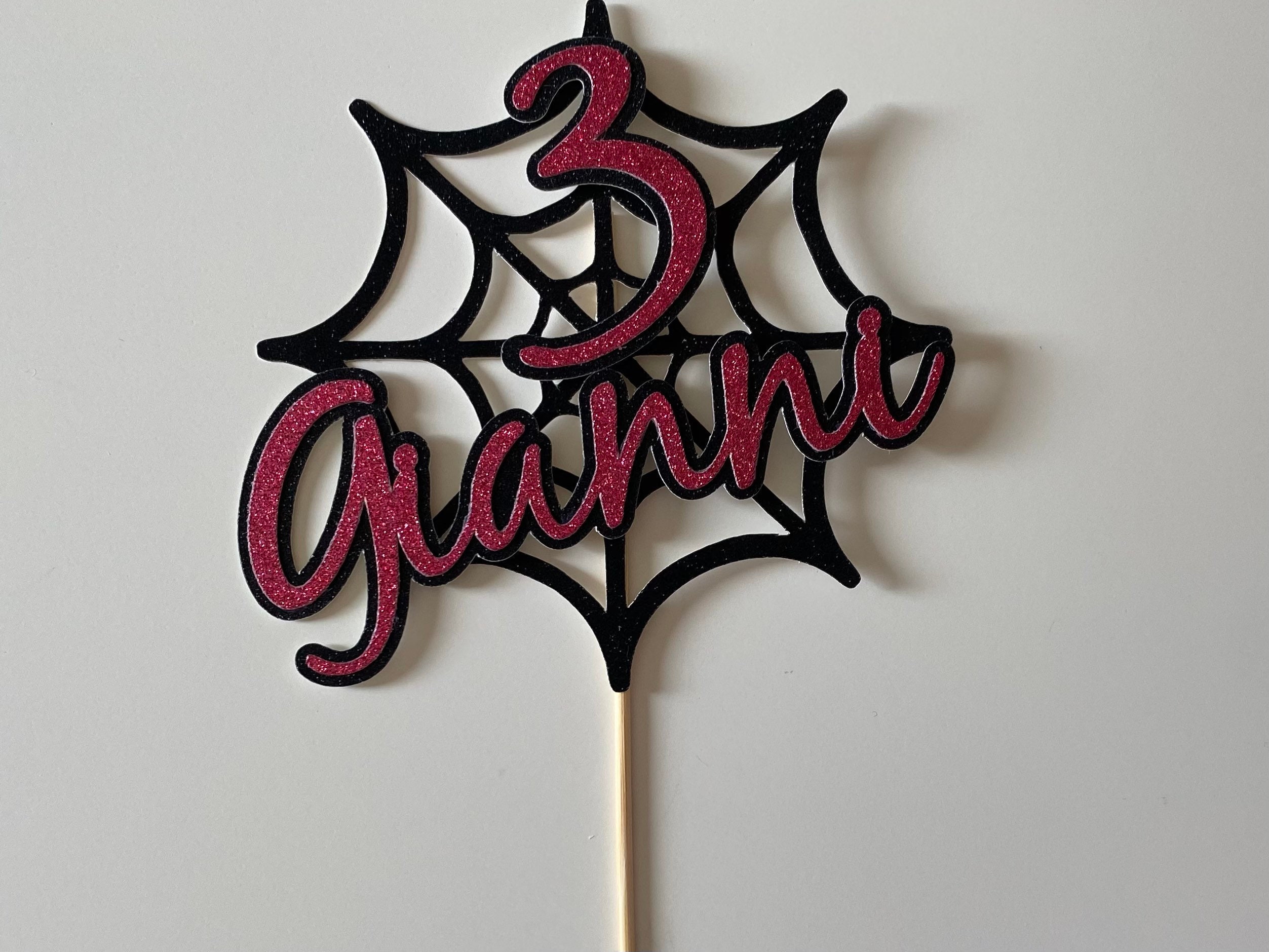 Kids Cake Toppers Spider Web Personalised With Name and - Etsy