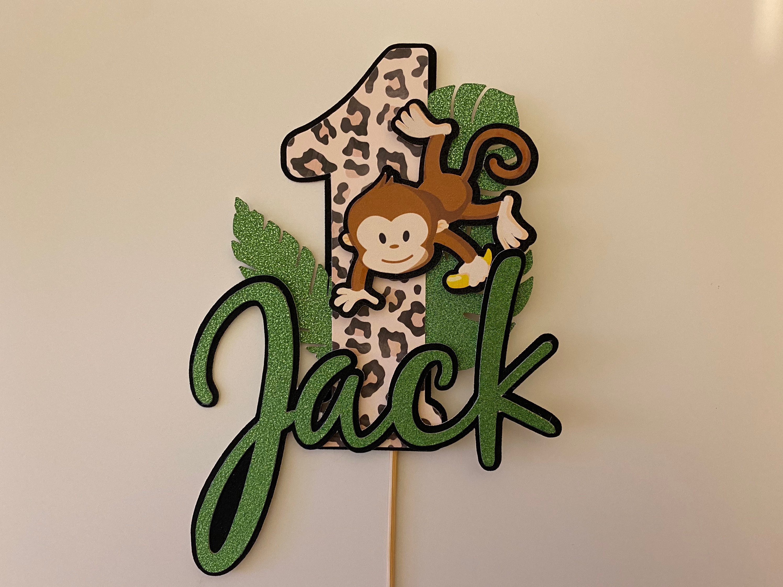 Monkey Cake Topper Jungle Animals Safari Tropical - Etsy