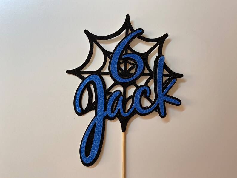 Kids Cake Toppers Spider Web Personalised With Name and - Etsy