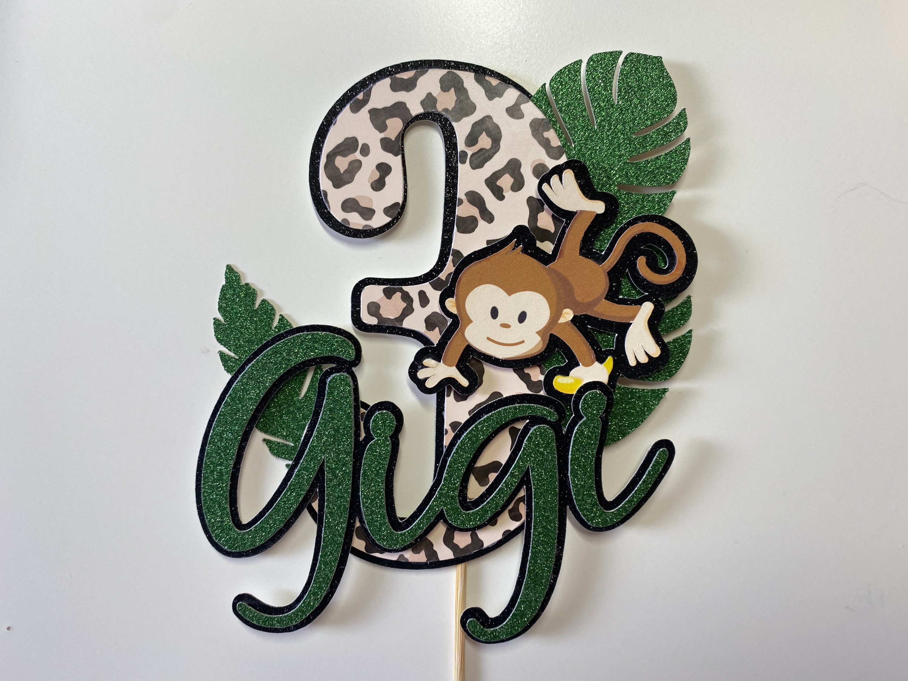 Monkey Cake Topper Jungle Animals Safari Tropical - Etsy