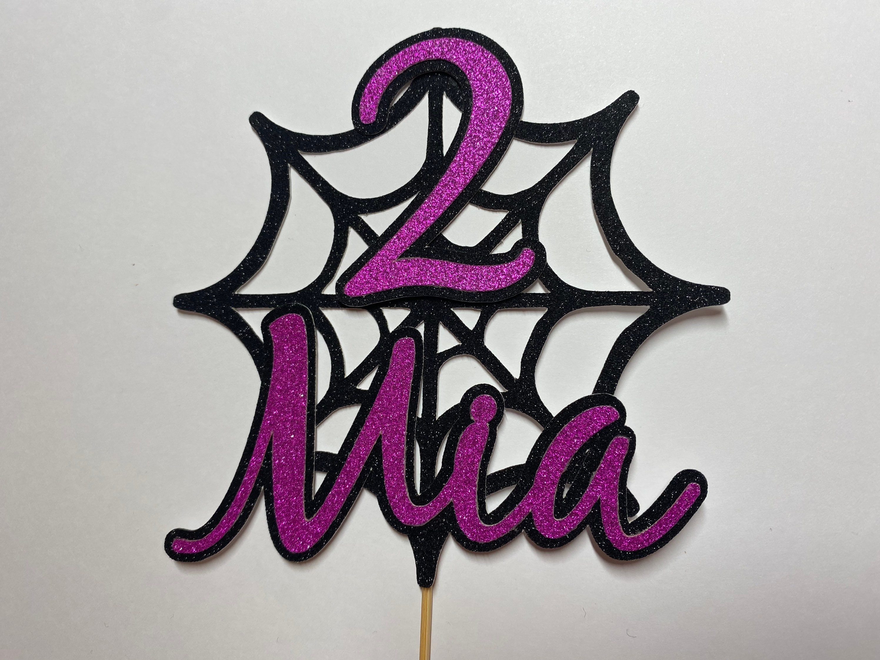 Kids Cake Toppers Spider Web Personalised With Name and - Etsy