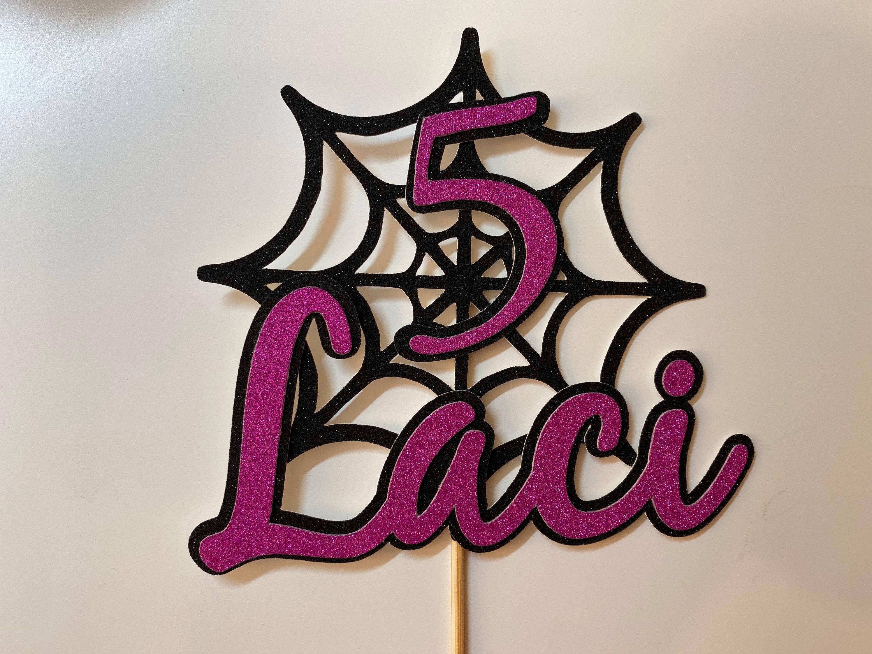 Kids Cake Toppers Spider Web Personalised With Name and - Etsy