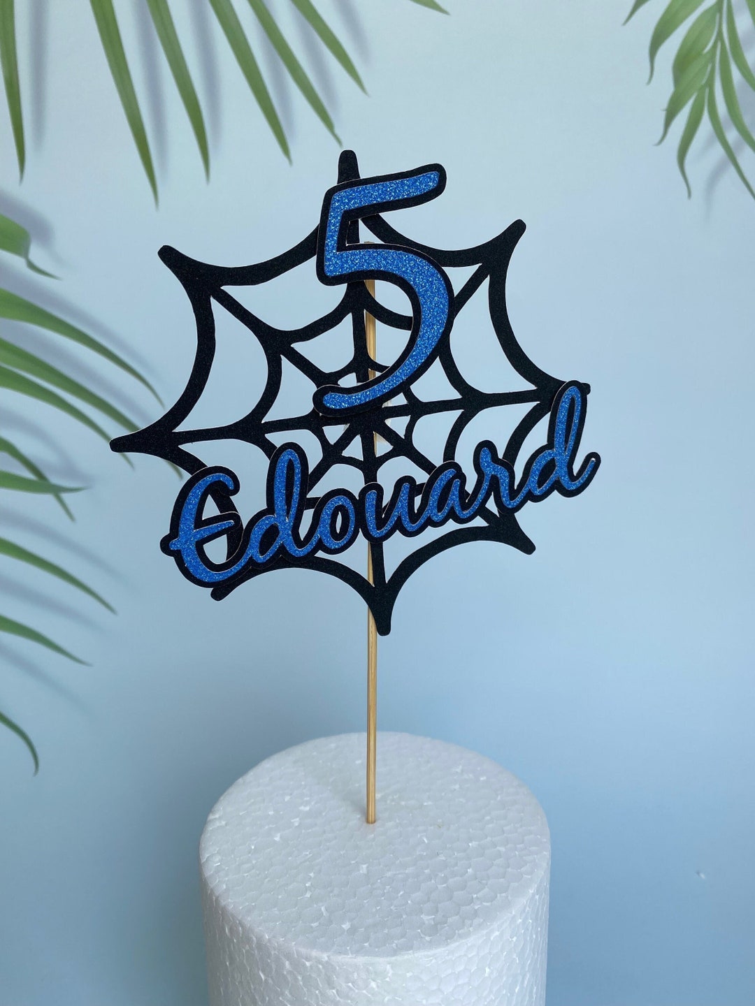Kids Cake Toppers Spider Web Personalised With Name and - Etsy