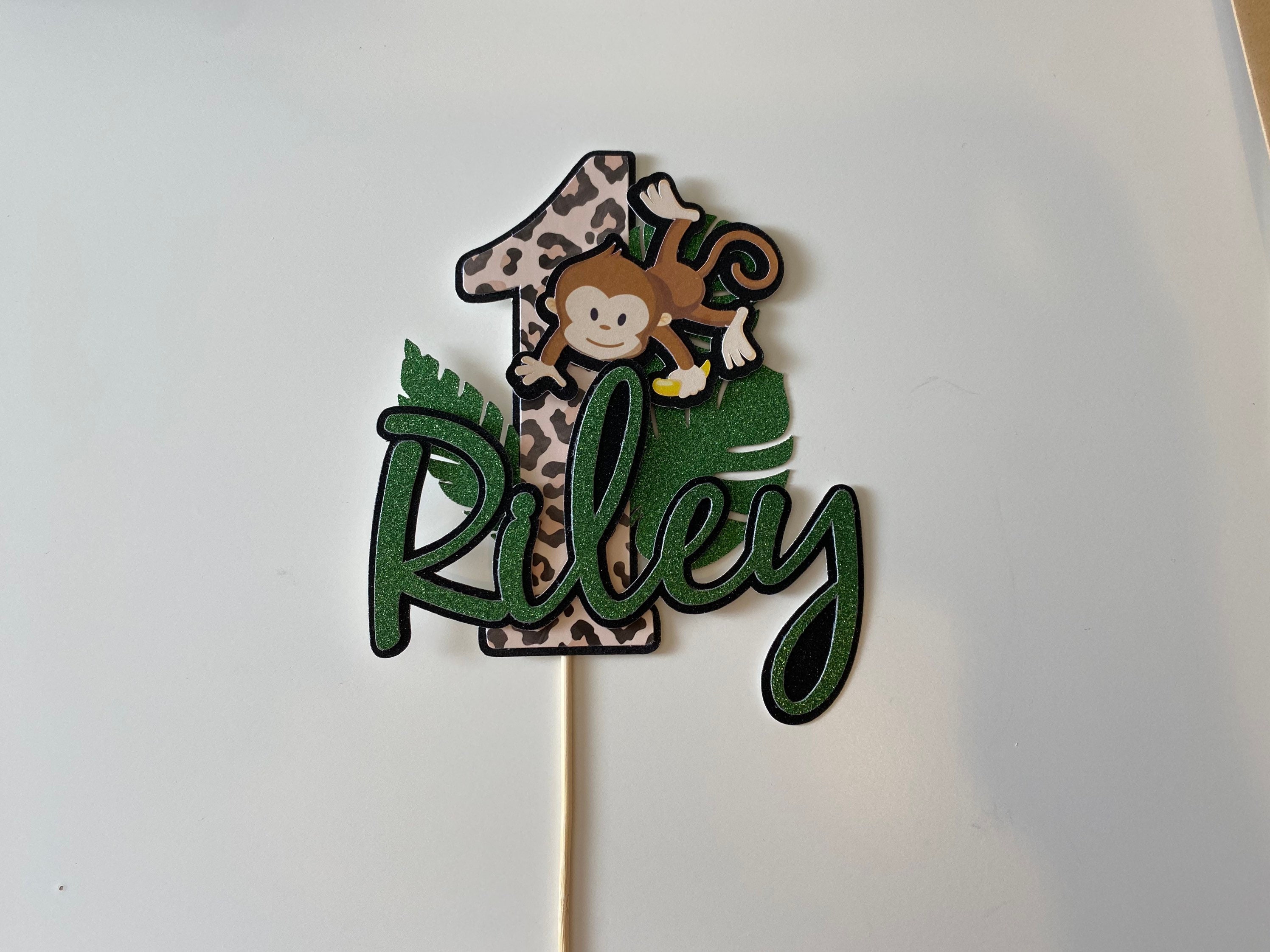 Monkey Cake Topper Jungle Animals Safari Tropical - Etsy