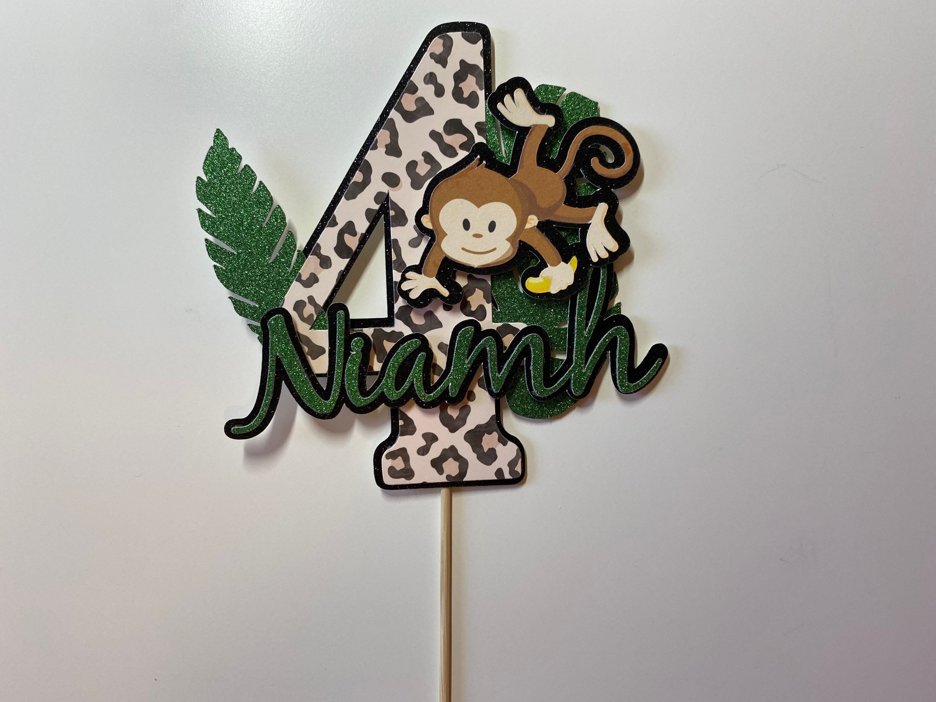 Monkey Cake Topper Jungle Animals Safari Tropical - Etsy