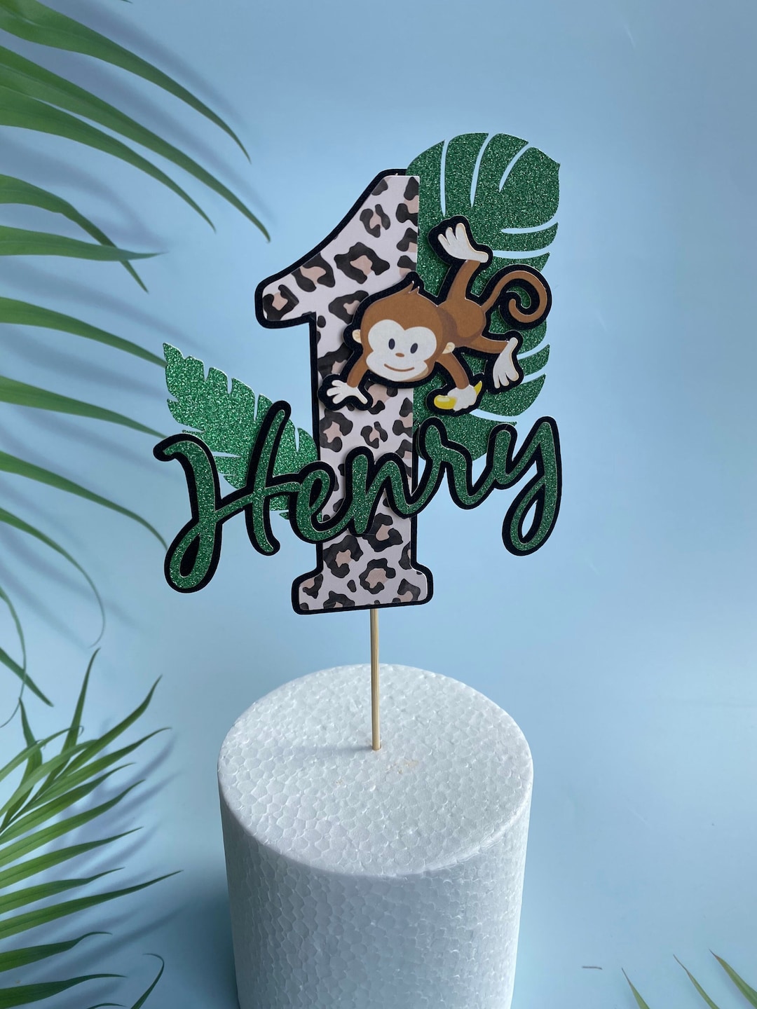Monkey Cake Topper Jungle Animals Safari Tropical - Etsy