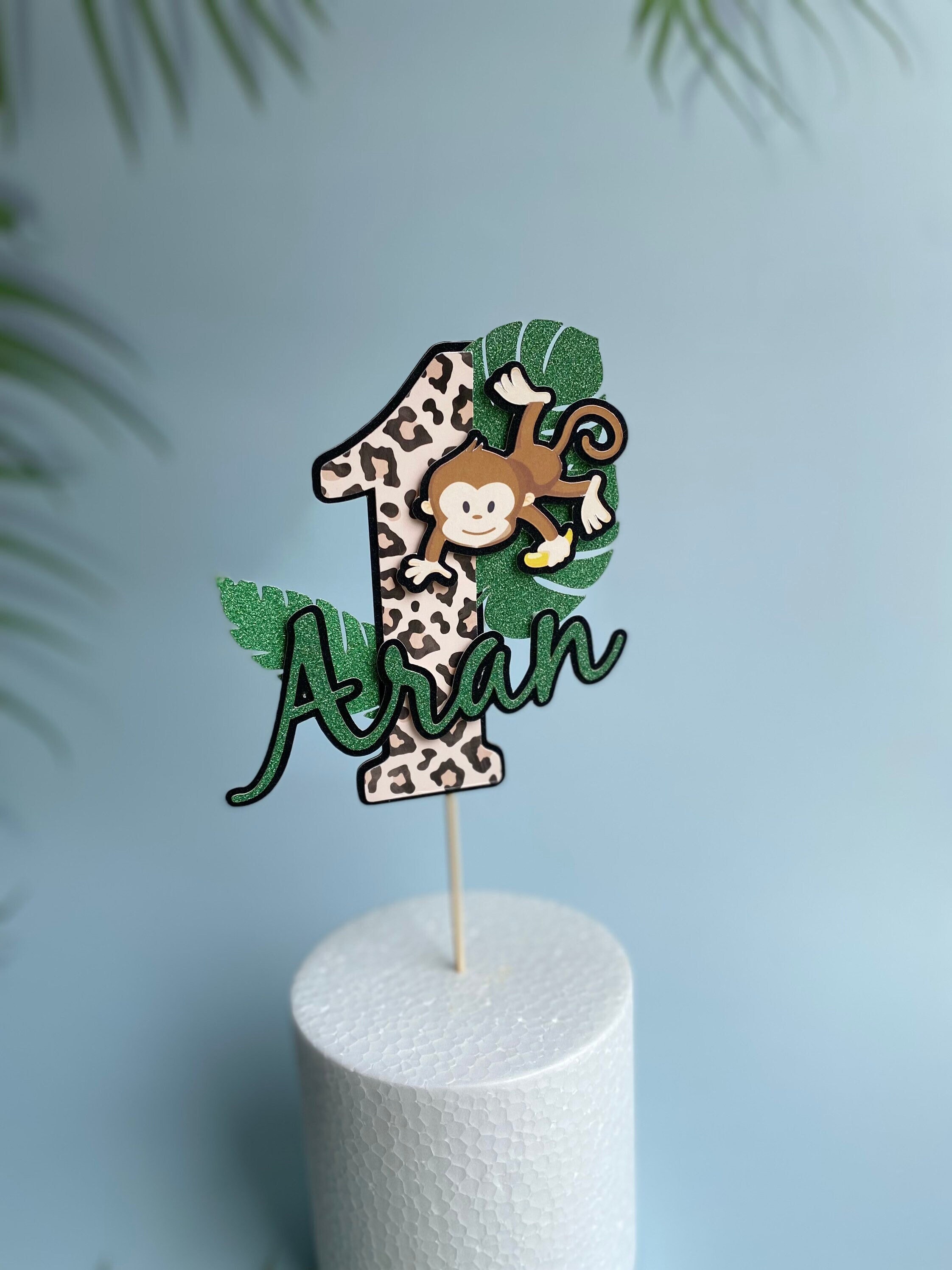 Monkey Cake Topper Jungle Animals Safari Tropical - Etsy