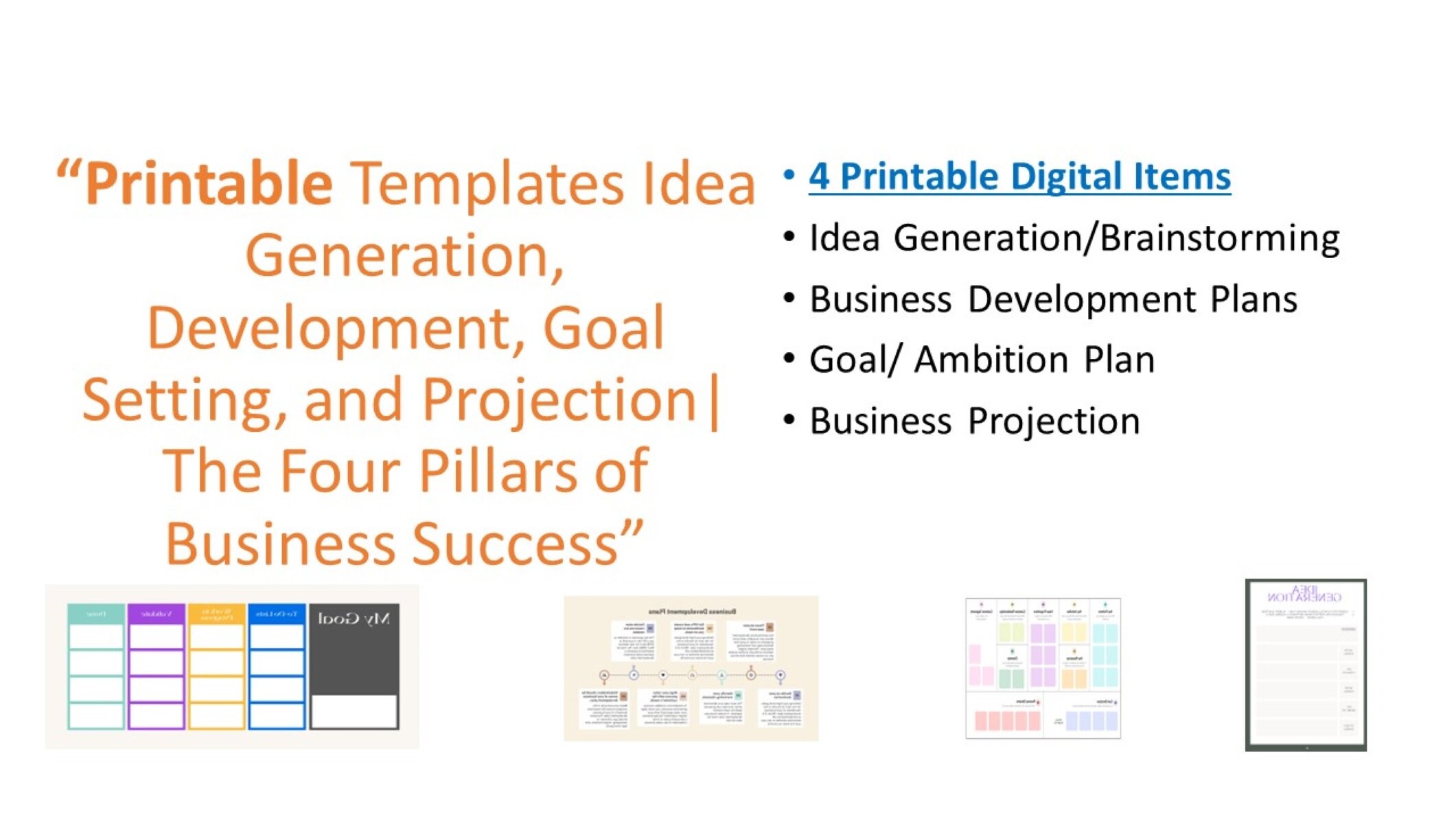 Unlock Your Business Potential: Printable Templates for Idea Generation ...