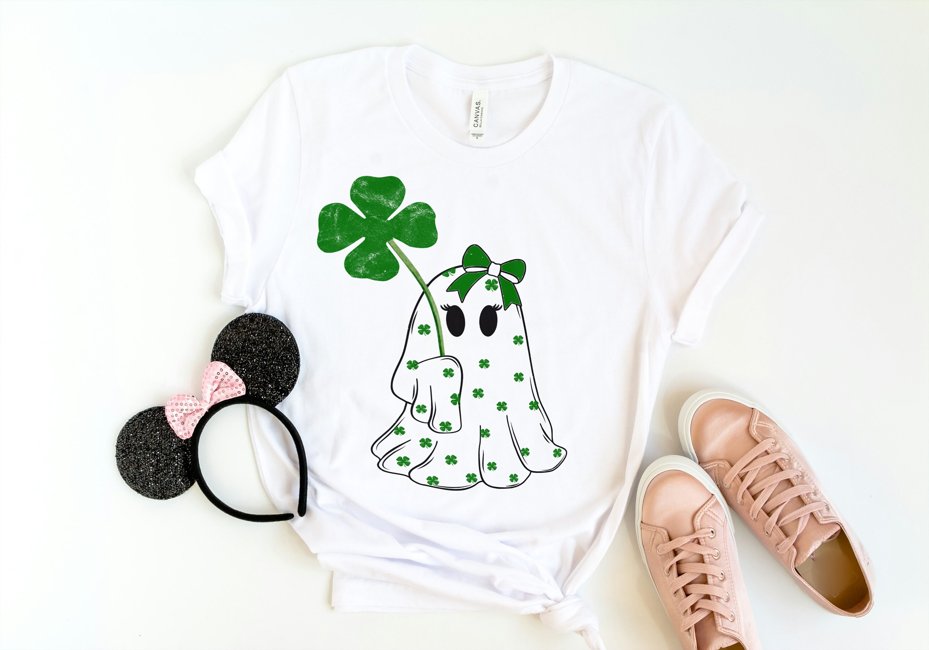 Whimsical Ghost Girl With Paper Patrick Ghostie Spooky St Patrick's Day ...