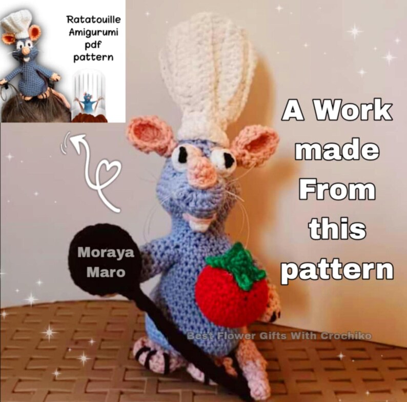 Ratatouille Amigurumi Crochet Pattern - Chef Rat PDF - Etsy Canada