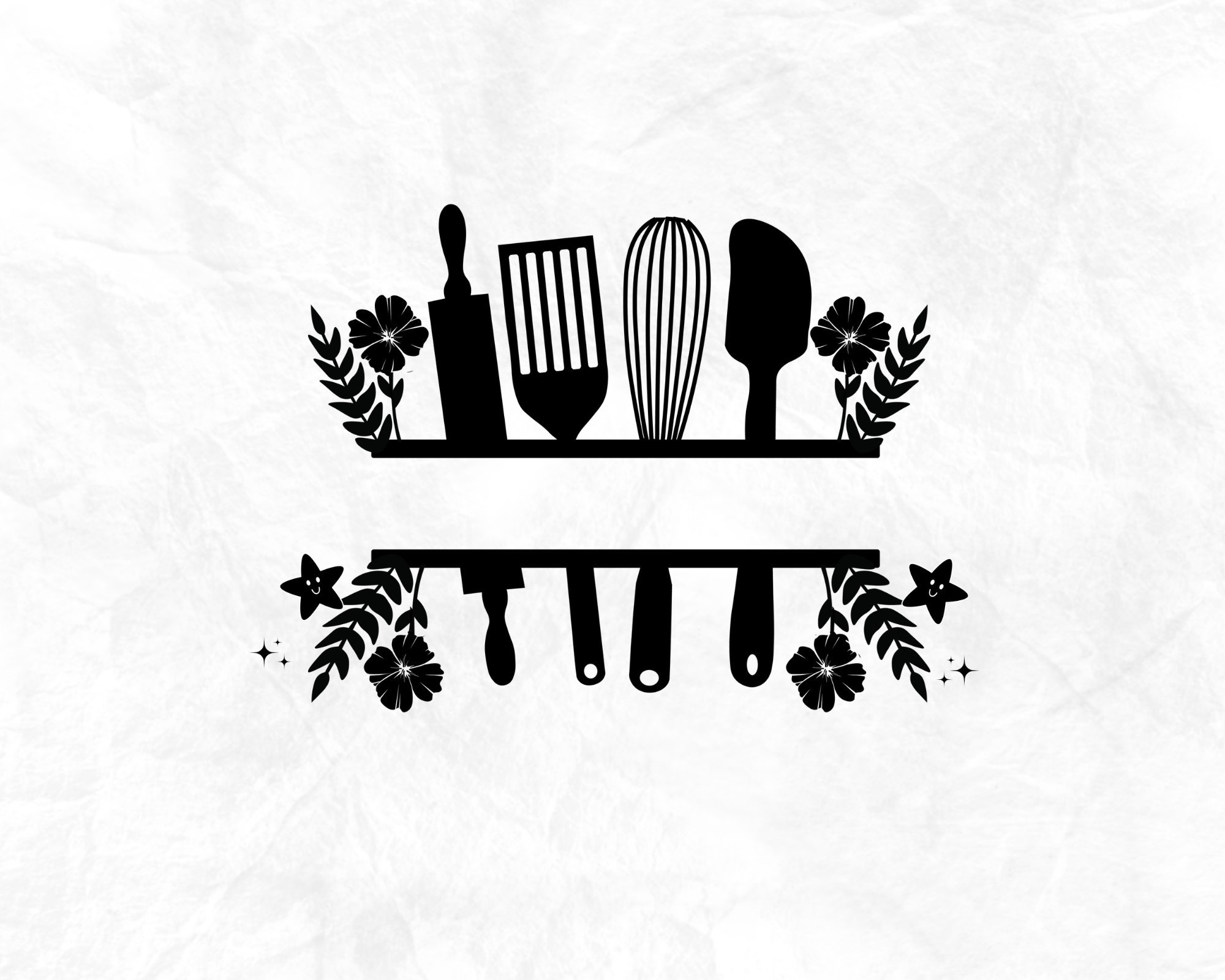 Kitchen Split Frame Png Kitchen Monogram Png Flourish - Etsy