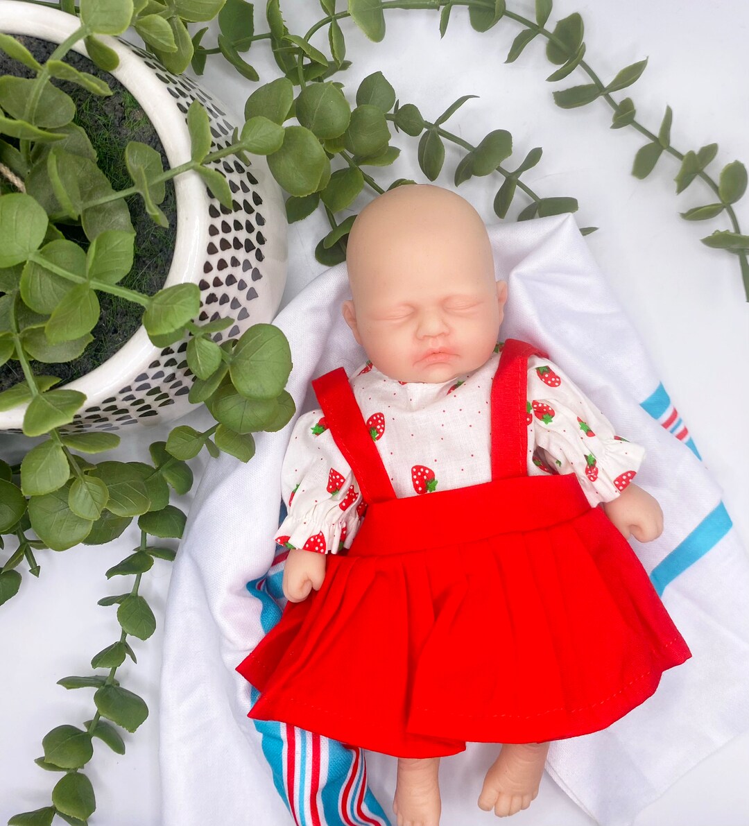 Micro Reborn Clothes Outfit Dolls Girls Summer Dress Toys Gift Dress up ...