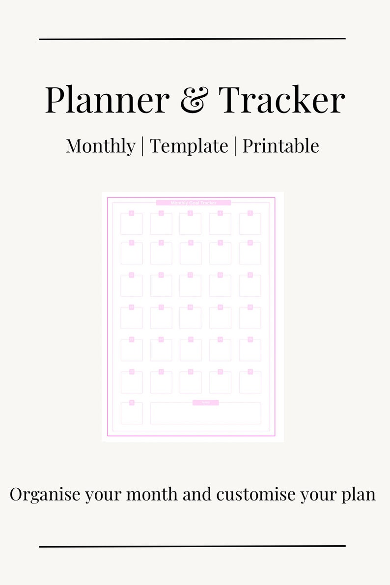 Monthly Tracker Printable Template A4 Portrait - Etsy