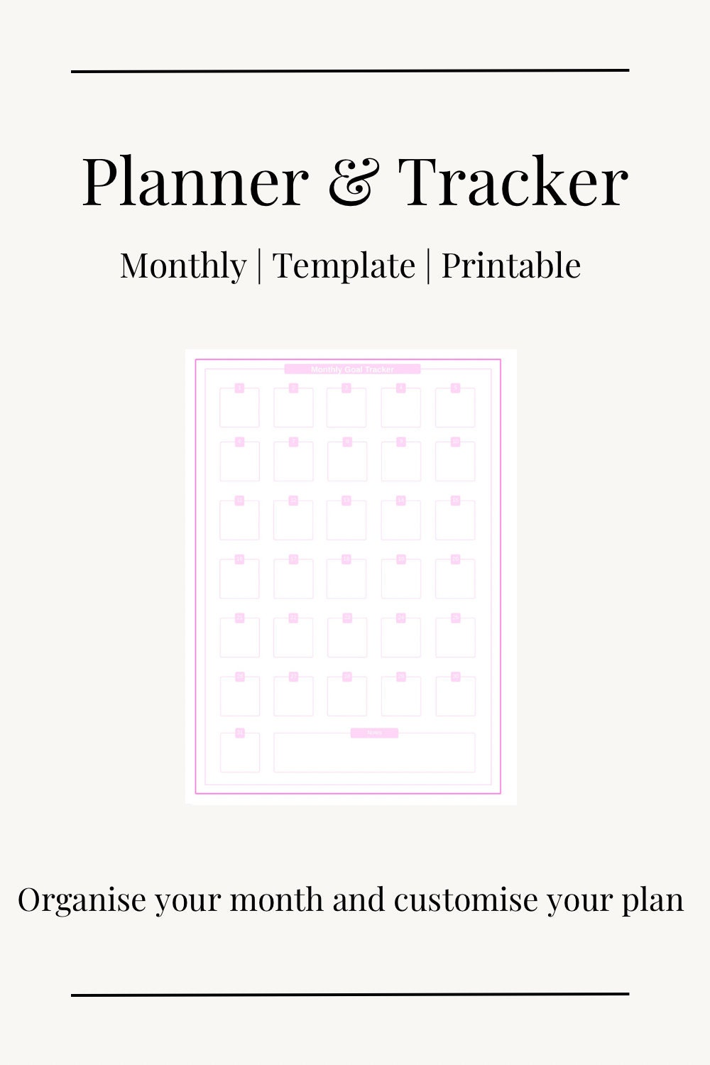 Monthly Tracker Printable Template A4, Portrait - Etsy