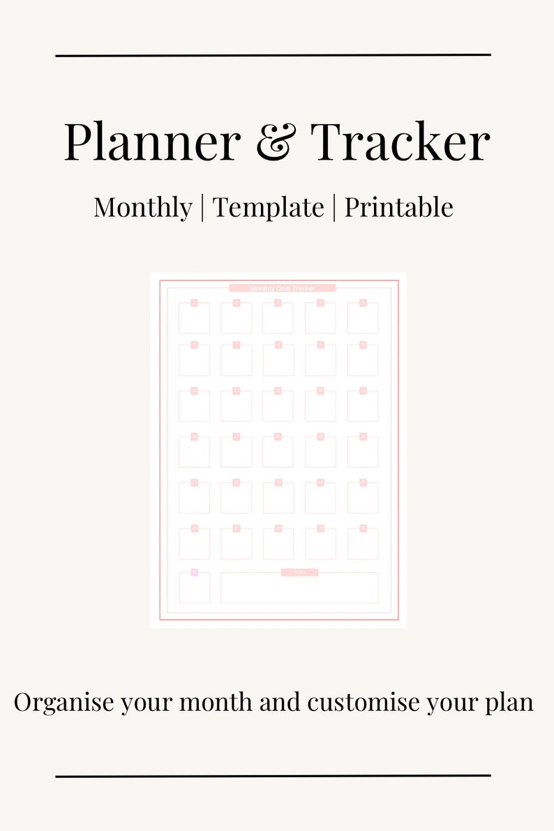 Monthly Tracker Printable Template A4 Portrait - Etsy