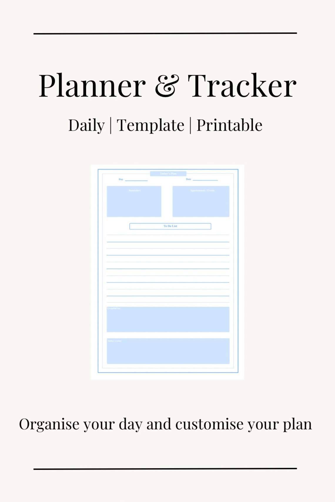 Daily to Do List Plan Printable Template A4 - Etsy