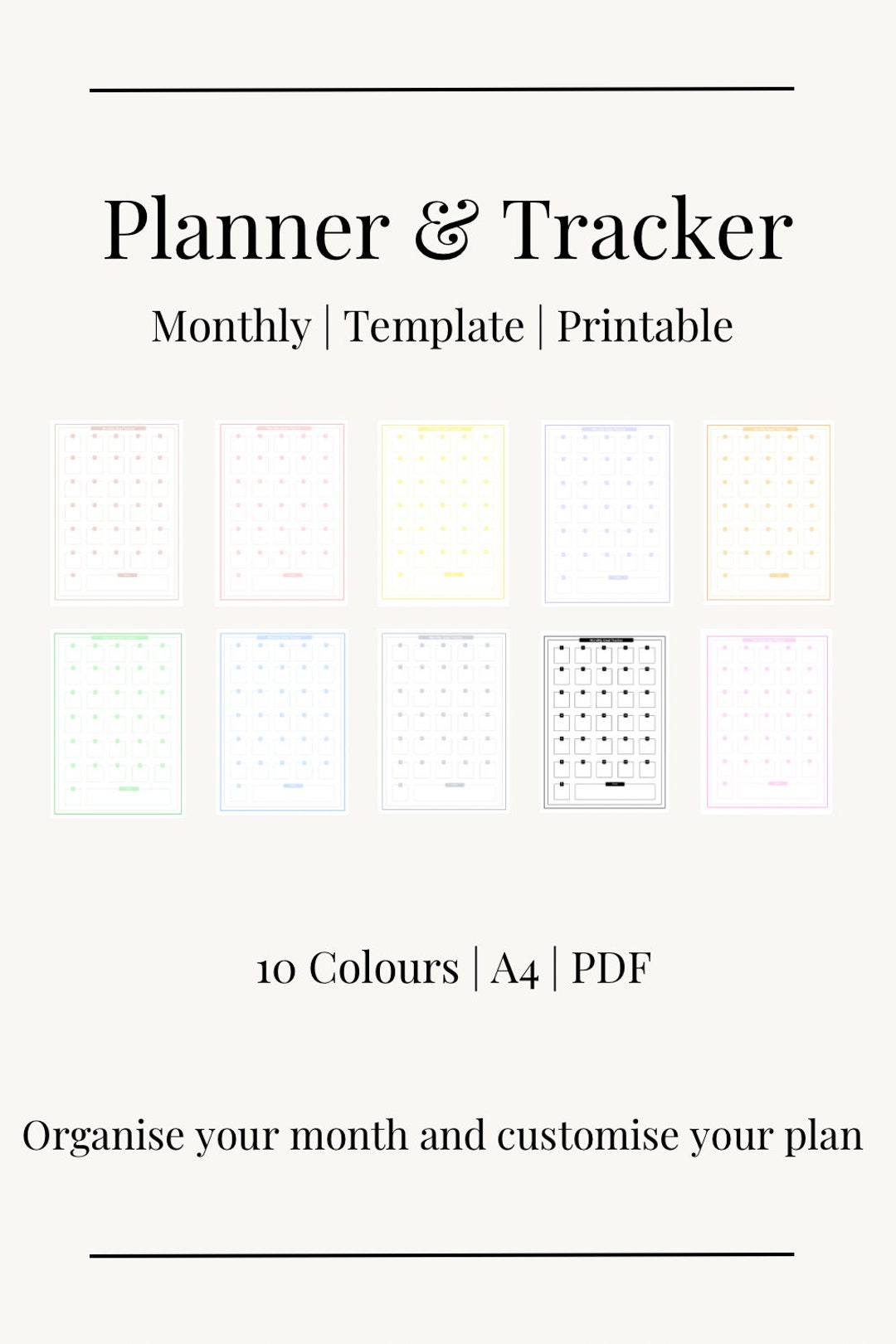 Monthly Tracker Printable Template A4, Portrait - Etsy
