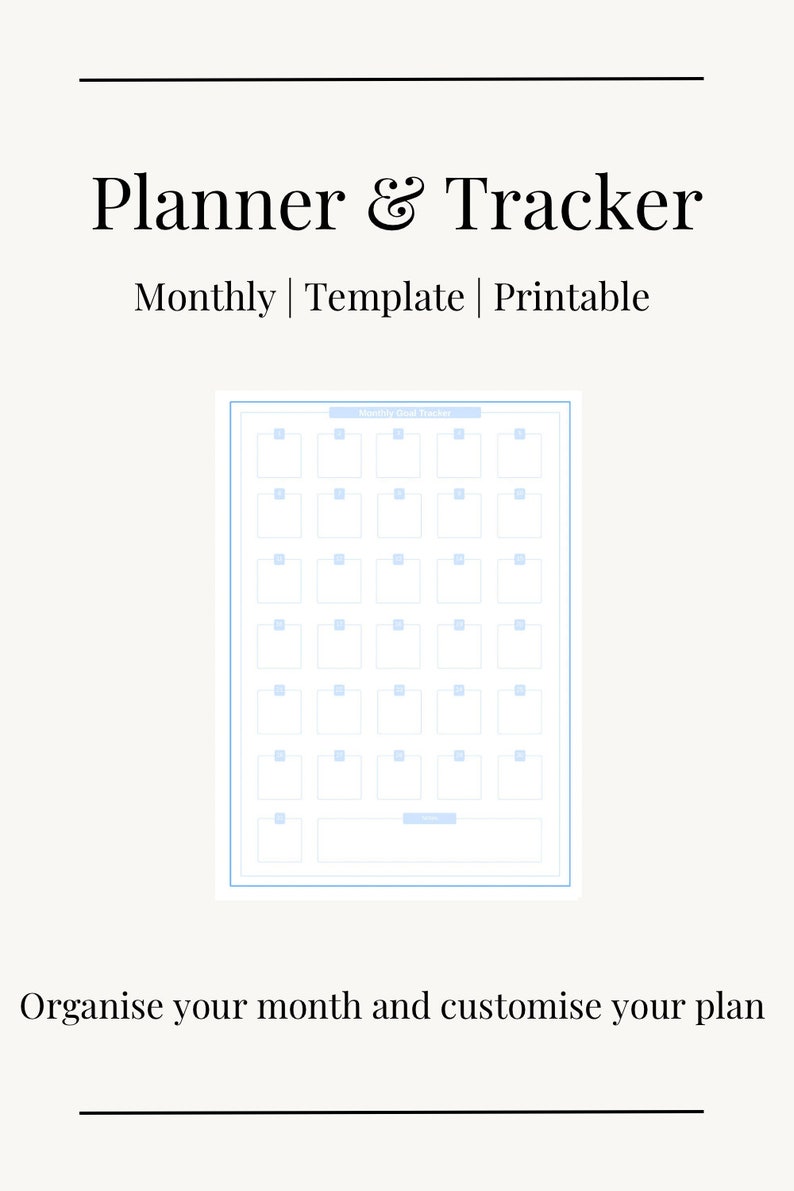 Monthly Tracker Printable Template A4, Portrait - Etsy