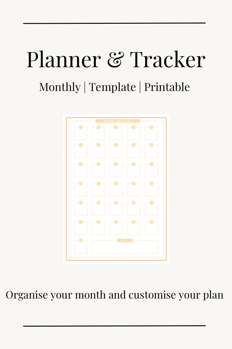 Monthly Tracker Printable Template A4, Portrait - Etsy