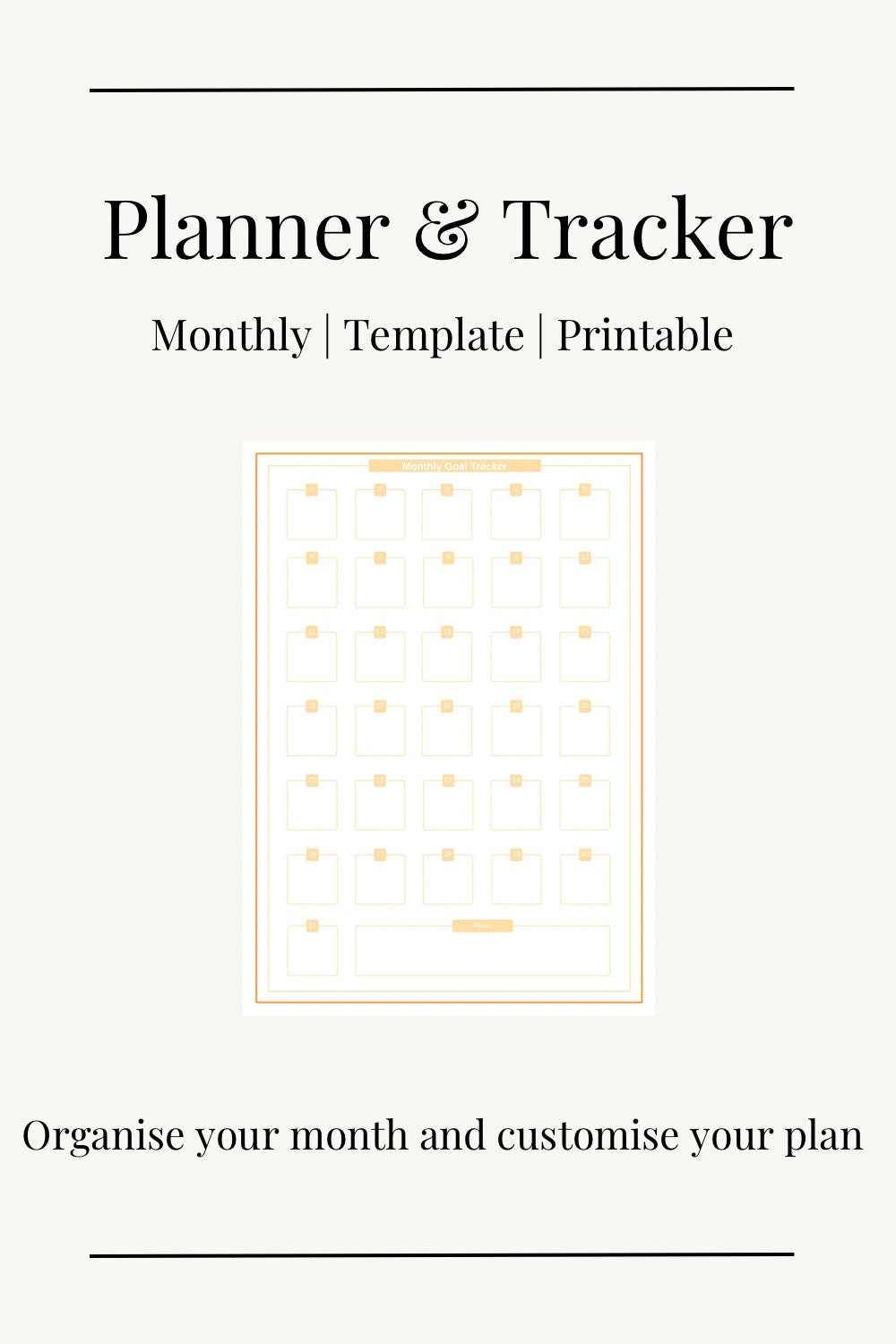 Monthly Tracker Printable Template A4, Portrait - Etsy
