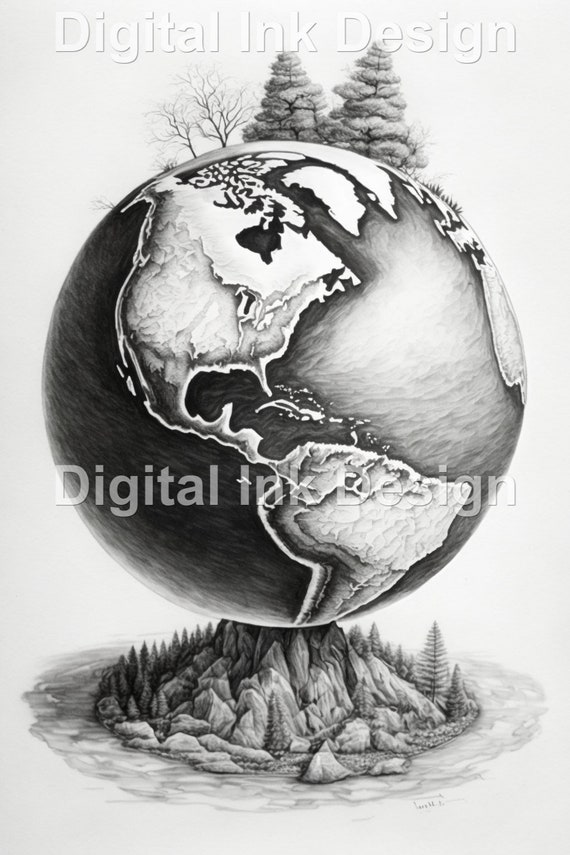 Globe Pencil Drawing