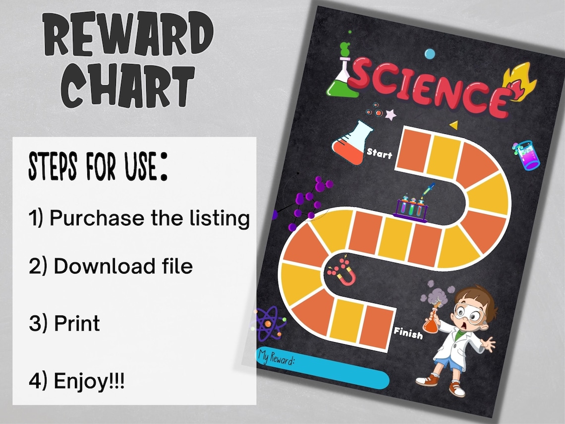 Reward Chart Science Reward Chart for Kids Reward Chart - Etsy