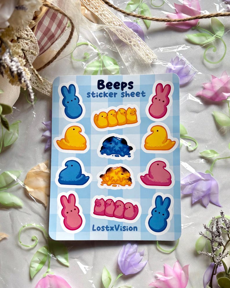 Beeps Sticker Sheet | Water Bottle Laptop Sticker | Journaling Notebook ...