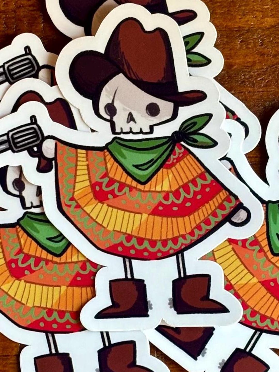 Skeleton Cowboy Sticker | Water Bottle Laptop Sticker | Journaling ...